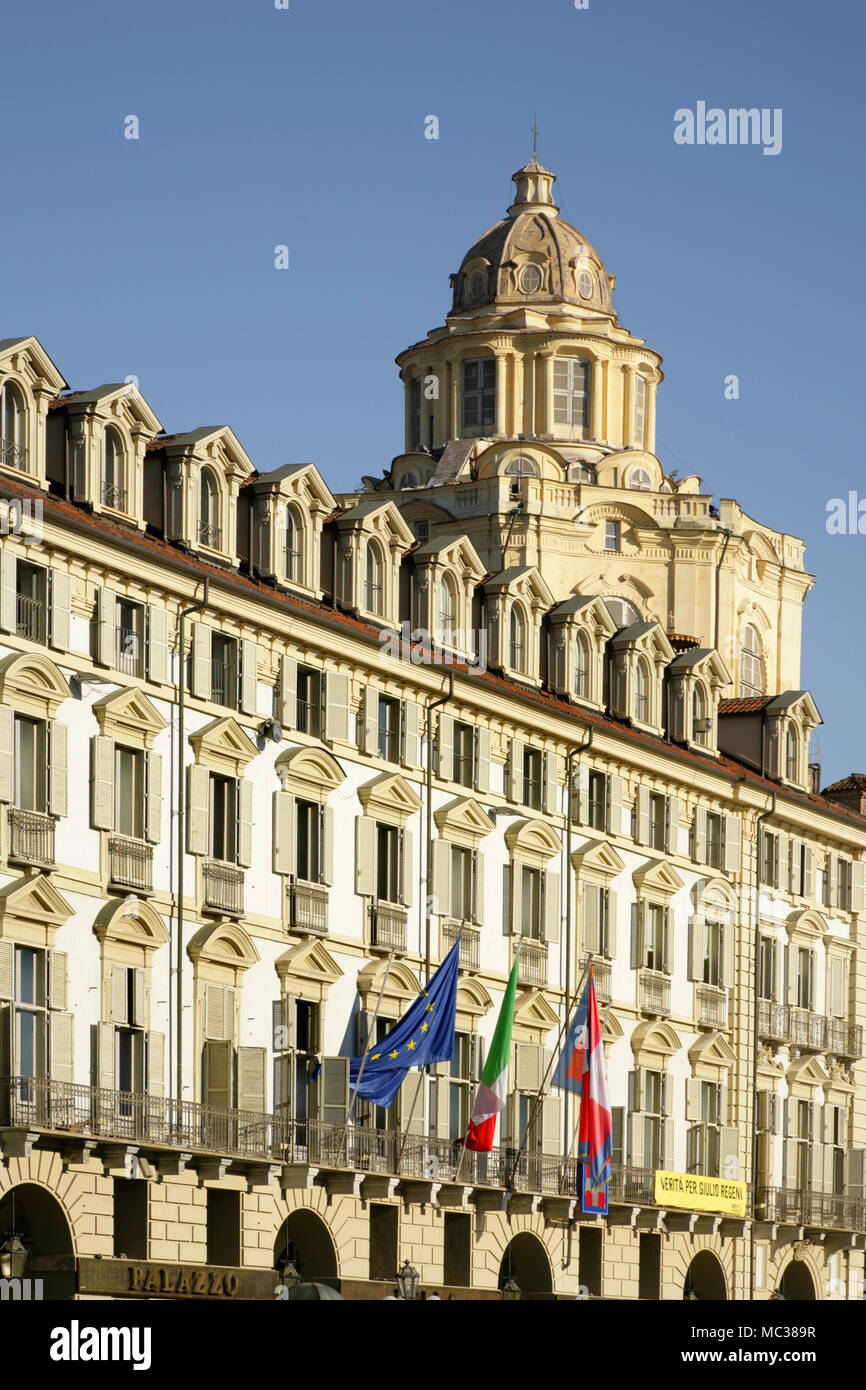 Dome and tower of the 17th century Royal Church of San Lorenzo, Piazza ...