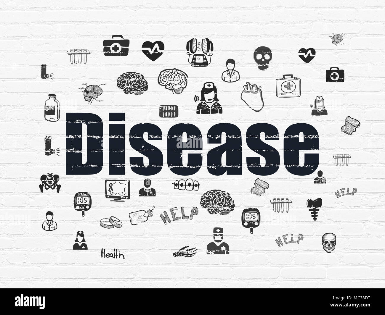 Health concept: Disease on wall background Stock Photo - Alamy