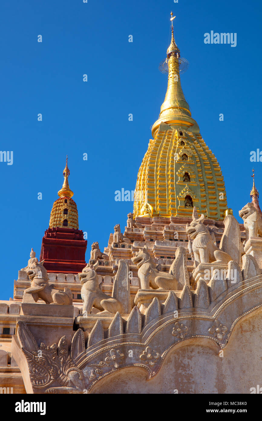 Exterior of the "Ananda Temple" in Bagan, Myanmar (Burma Stock Photo ...