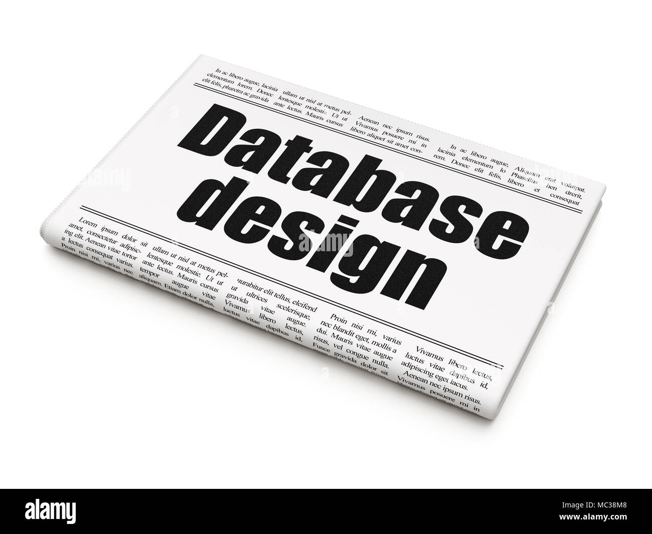 Programming concept: newspaper headline Database Design Stock Photo - Alamy