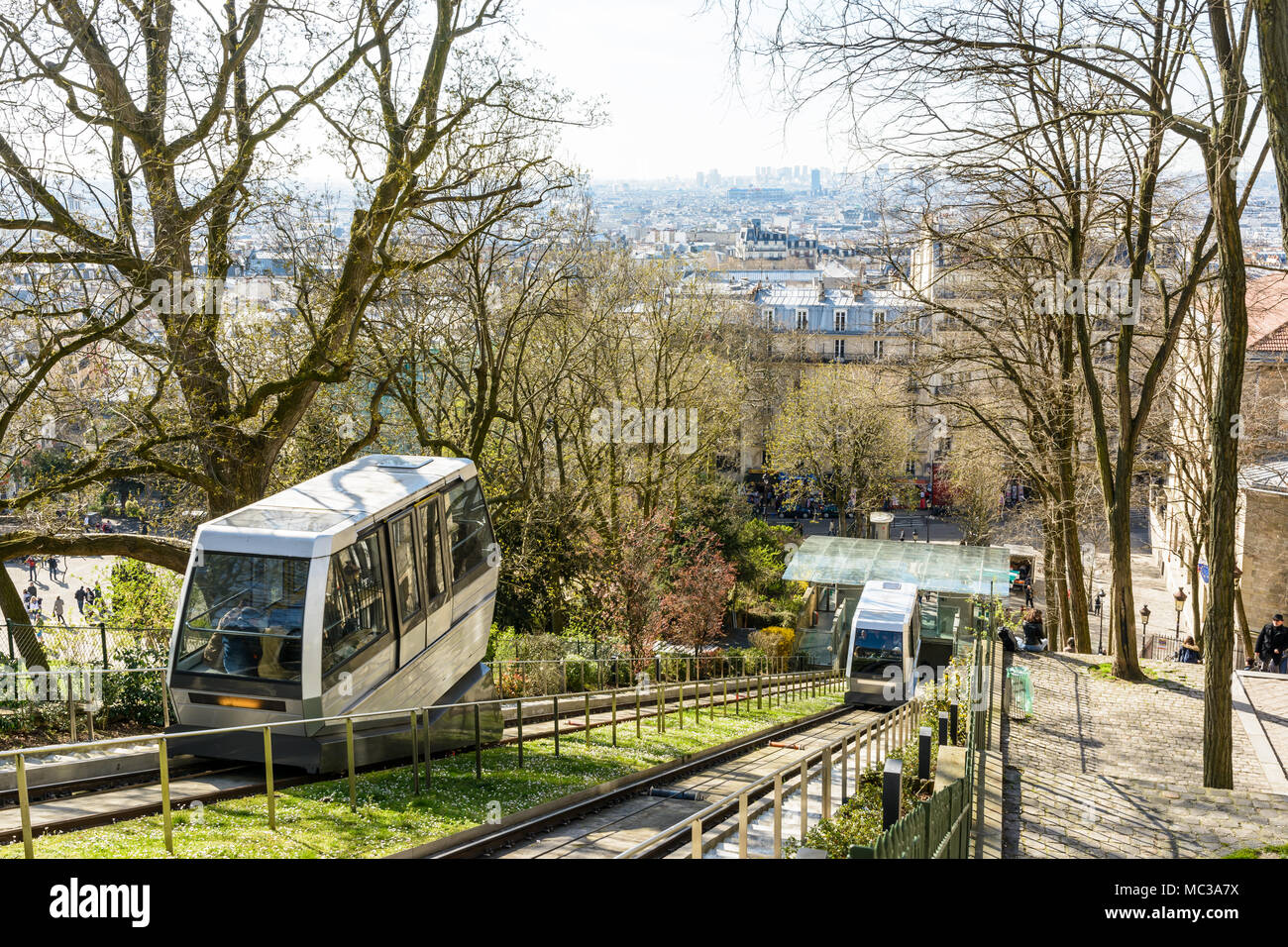 Funicular railway montmartre paris france hi-res stock photography and ...