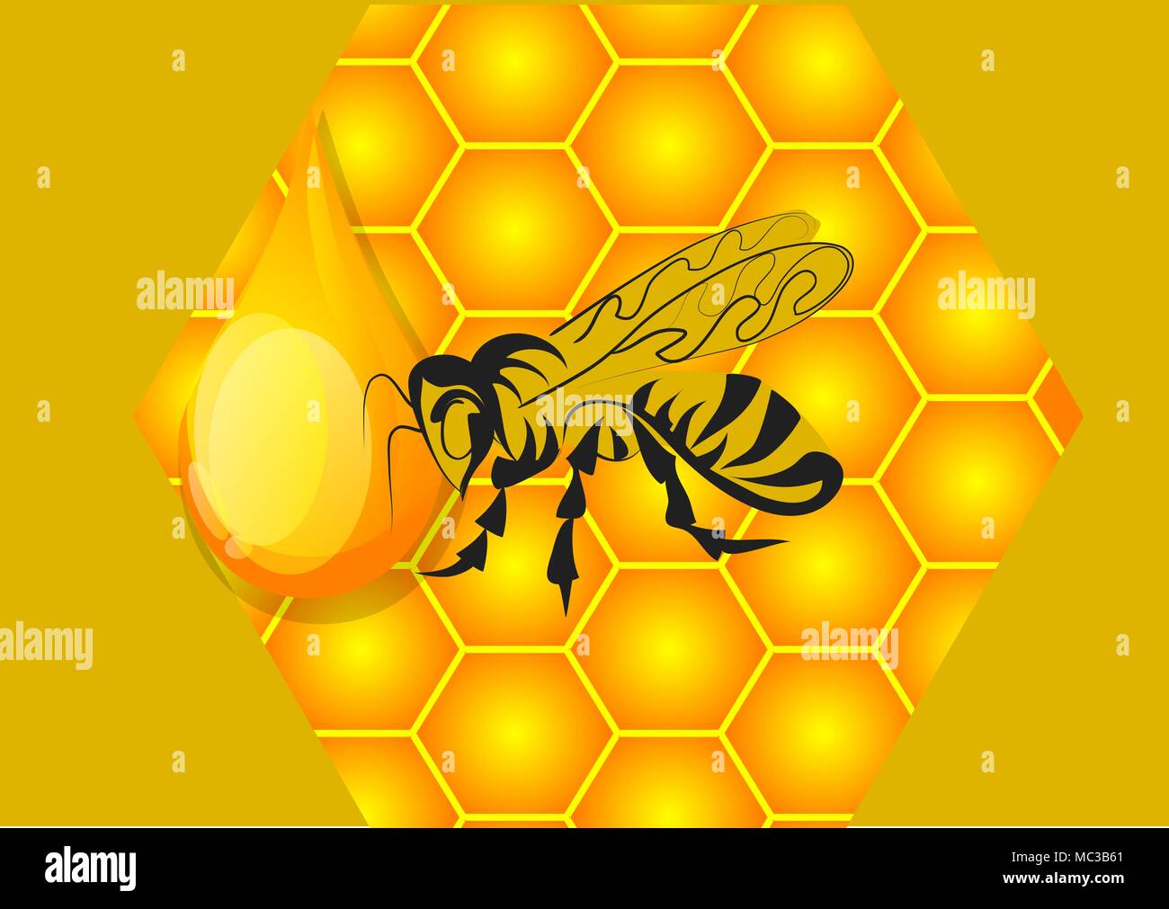 honey, abstract bee and honeycomb Stock Vector Image & Art - Alamy