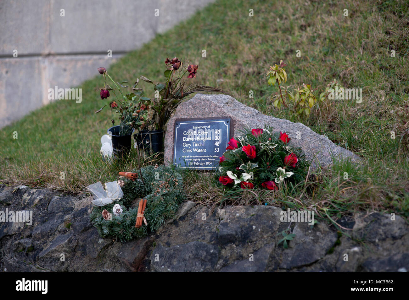 Carnforth railway station memorial to the 4 men who were killed in the ...