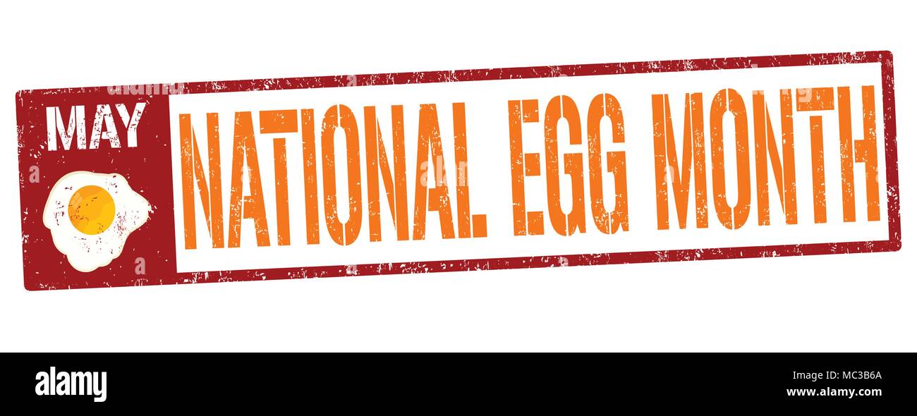 National egg month grunge rubber stamp on white background, vector ...