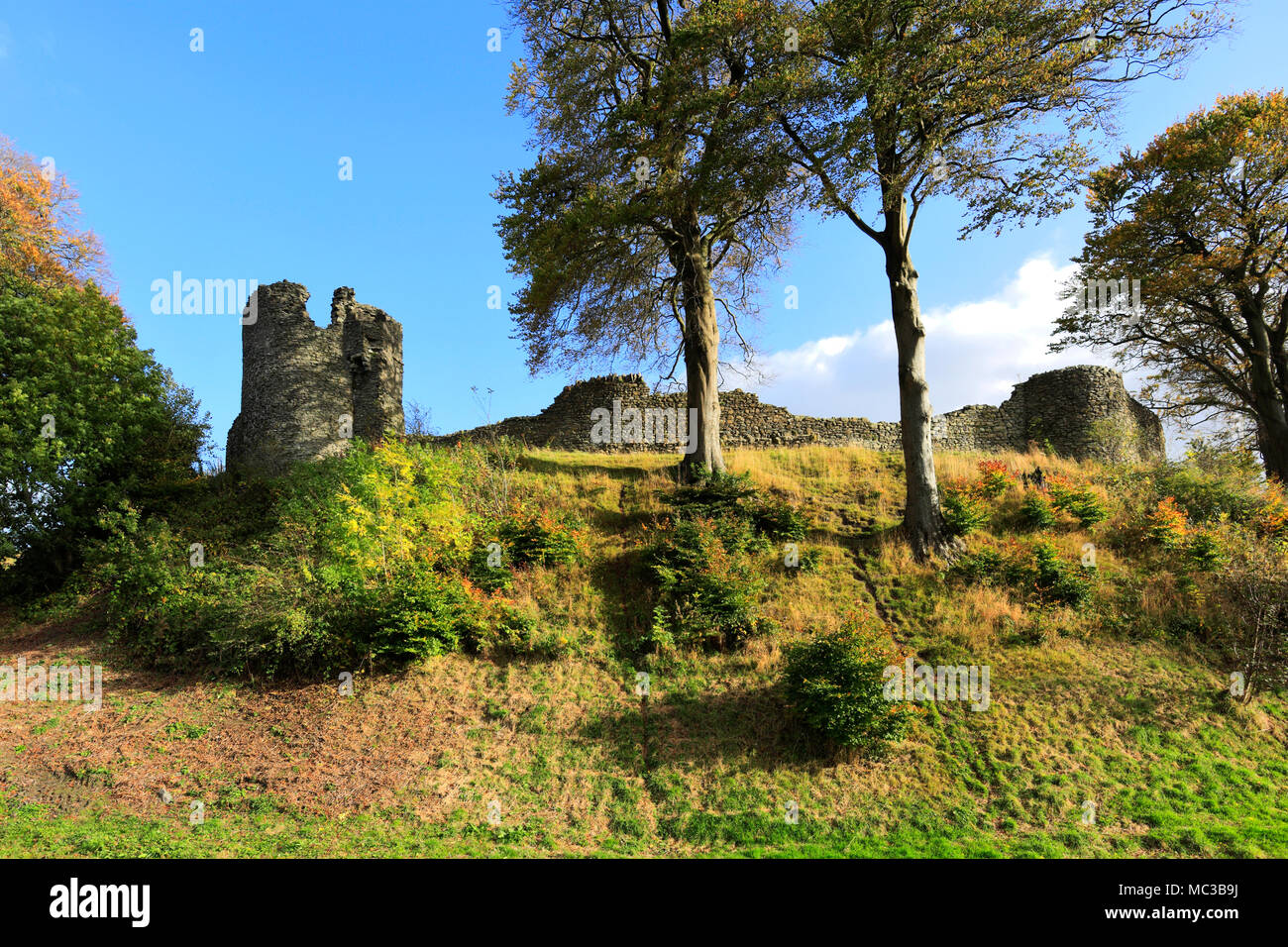 Autumn, Kendal Castle, Kendal town, Cumbria, England, UK Stock Photo ...