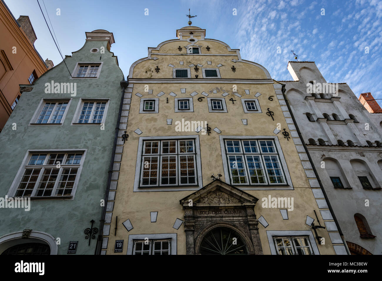 Trīs Brāļi (Three Brothers), old stone houses, with No. 17 being over ...