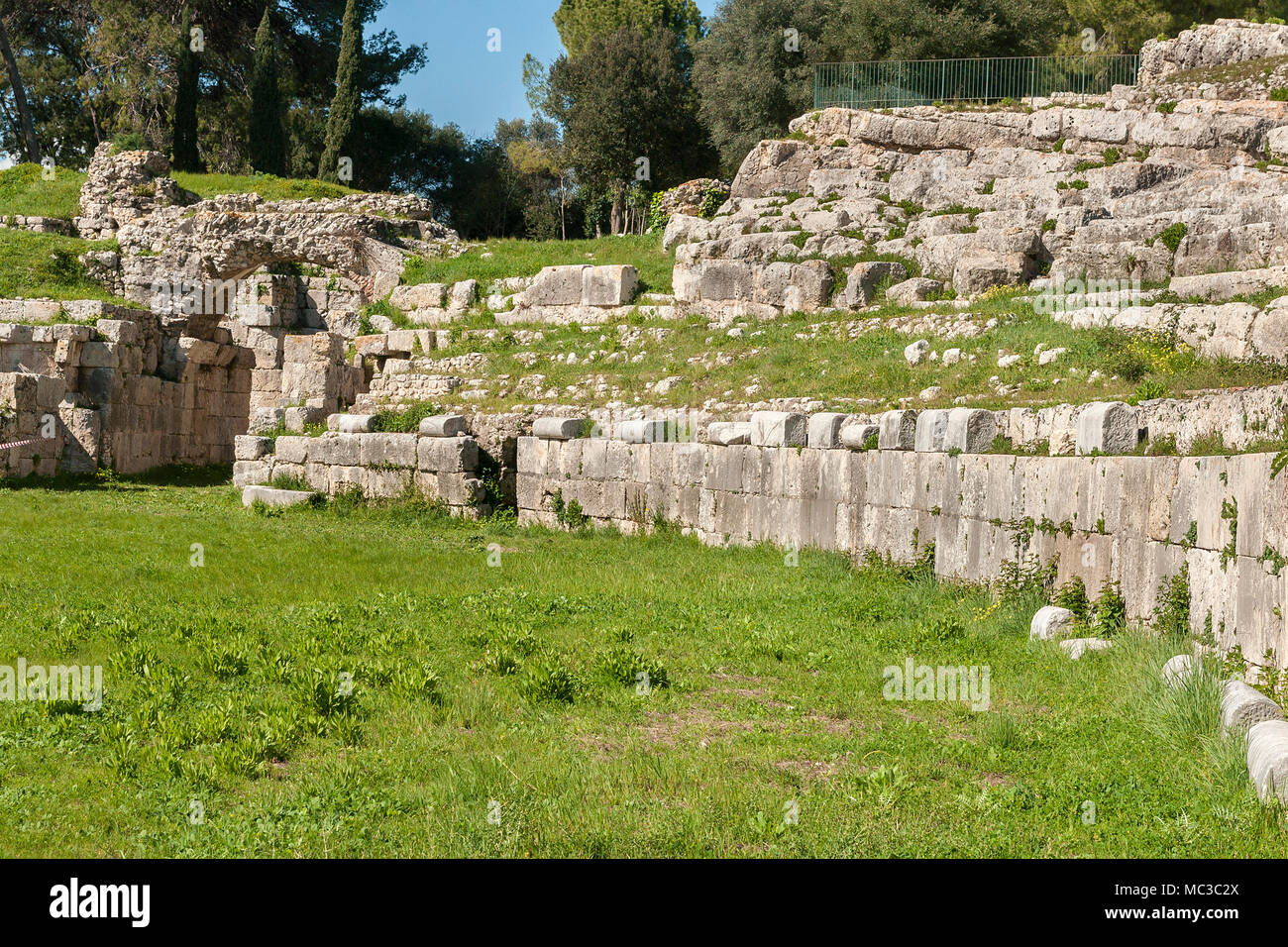 Ruins of Roman Amphitheater of Syracuse Stock Photo - Alamy