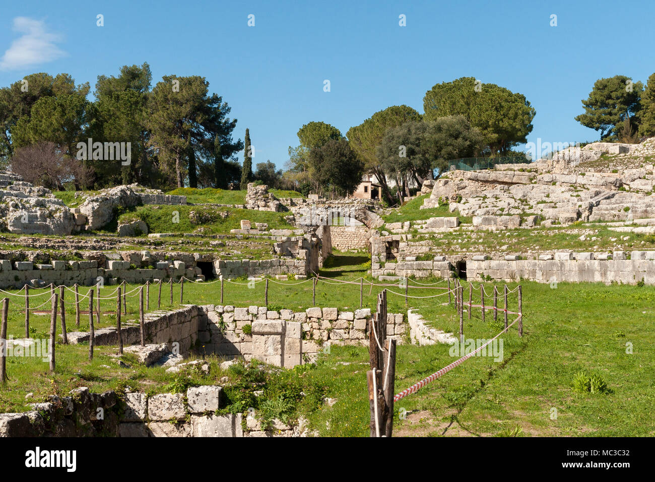 Ruins of Roman Amphitheater of Syracuse Stock Photo - Alamy