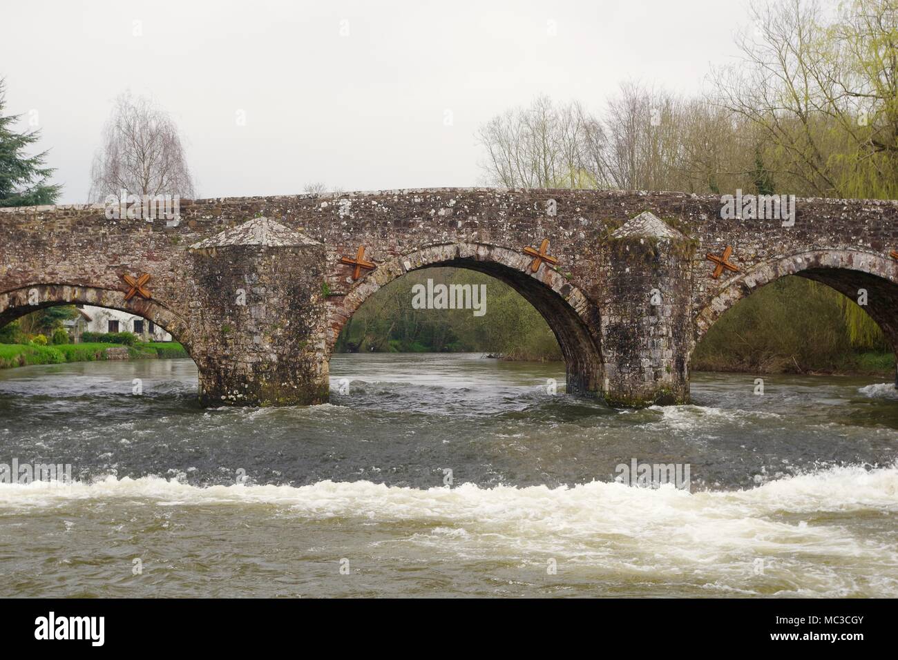 Bickleigh Bridge over the River Exe, Tiverton, Mid Devon, UK Stock ...