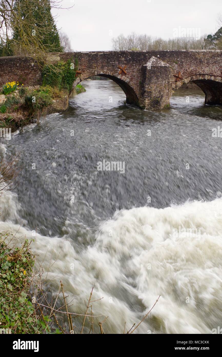 Bickleigh Bridge over the River Exe, Tiverton, Mid Devon, UK Stock ...