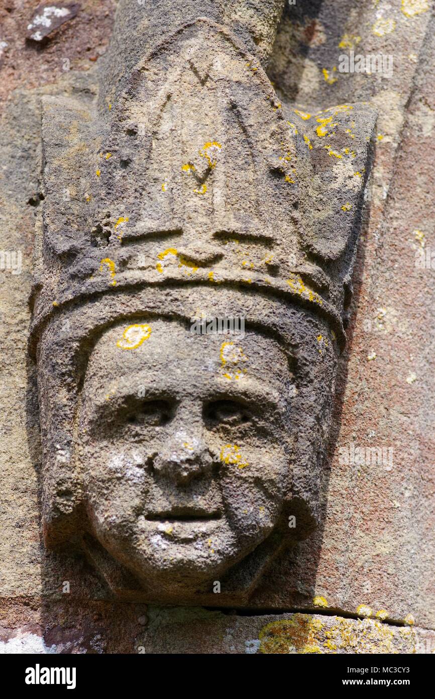 Carved Stone King's Head at the Entrance of St Mary The Virgin's Church ...