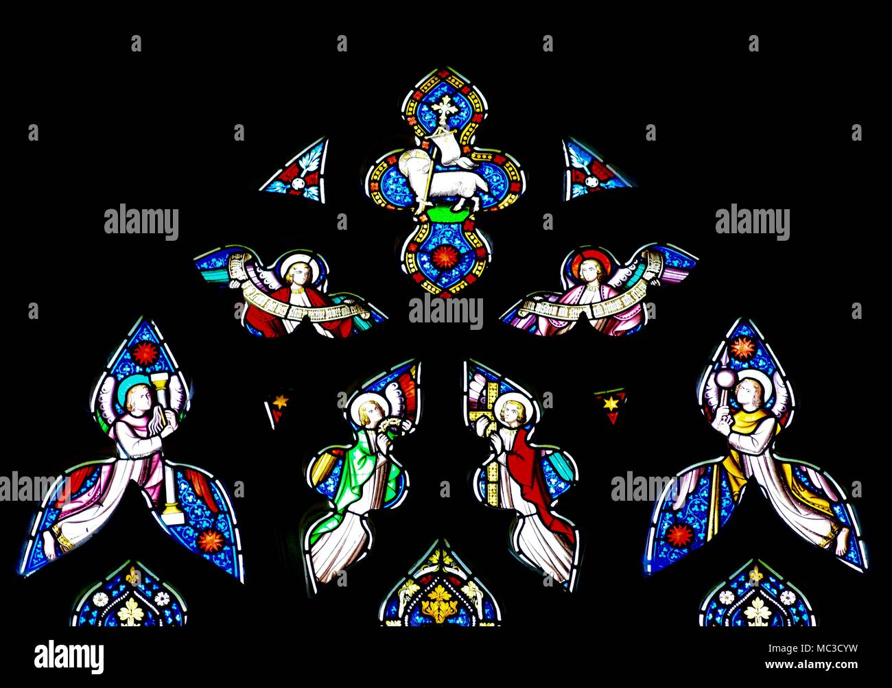 Backlit Stained Glass in the Windows of St Mary The Virgin Church in ...