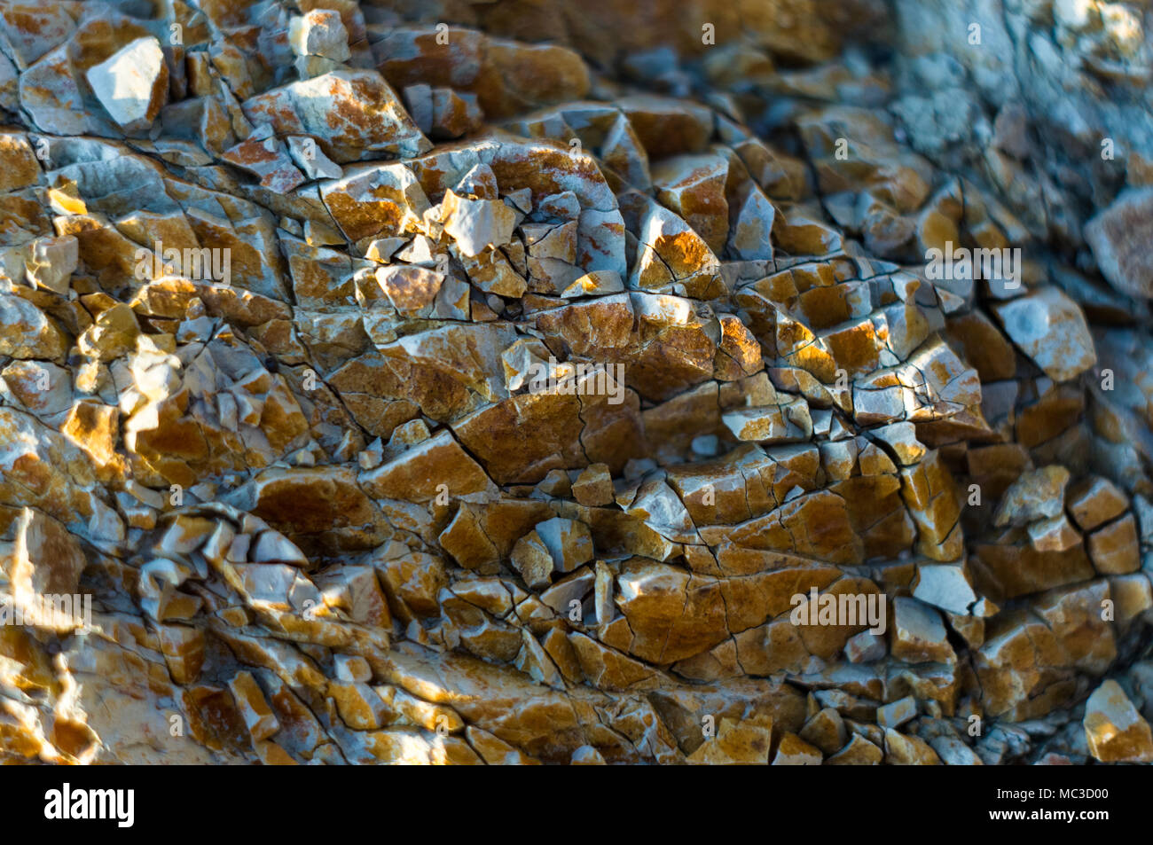 rock formations and stones of the sea coast, weathered and smoothed by ...
