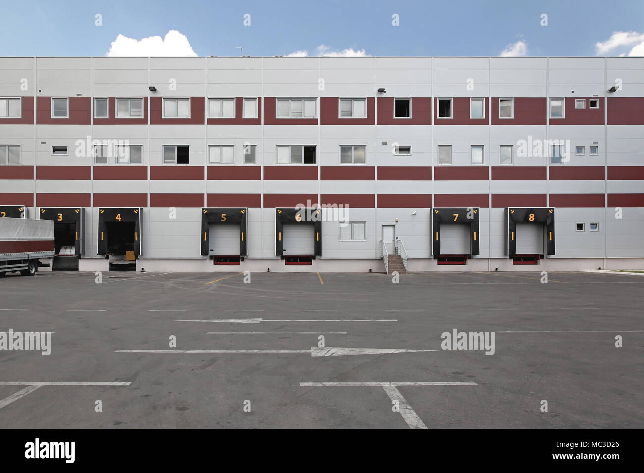 Loading Cargo Bay Doors at Distribution Warehouse Stock Photo - Alamy