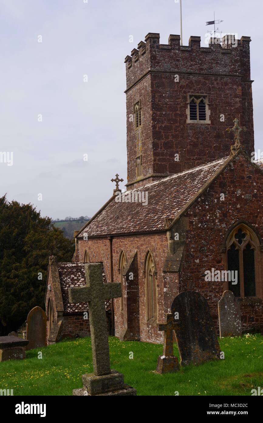 Old Rural Village Church at Bickleigh. St Mary The Virgin's Church ...