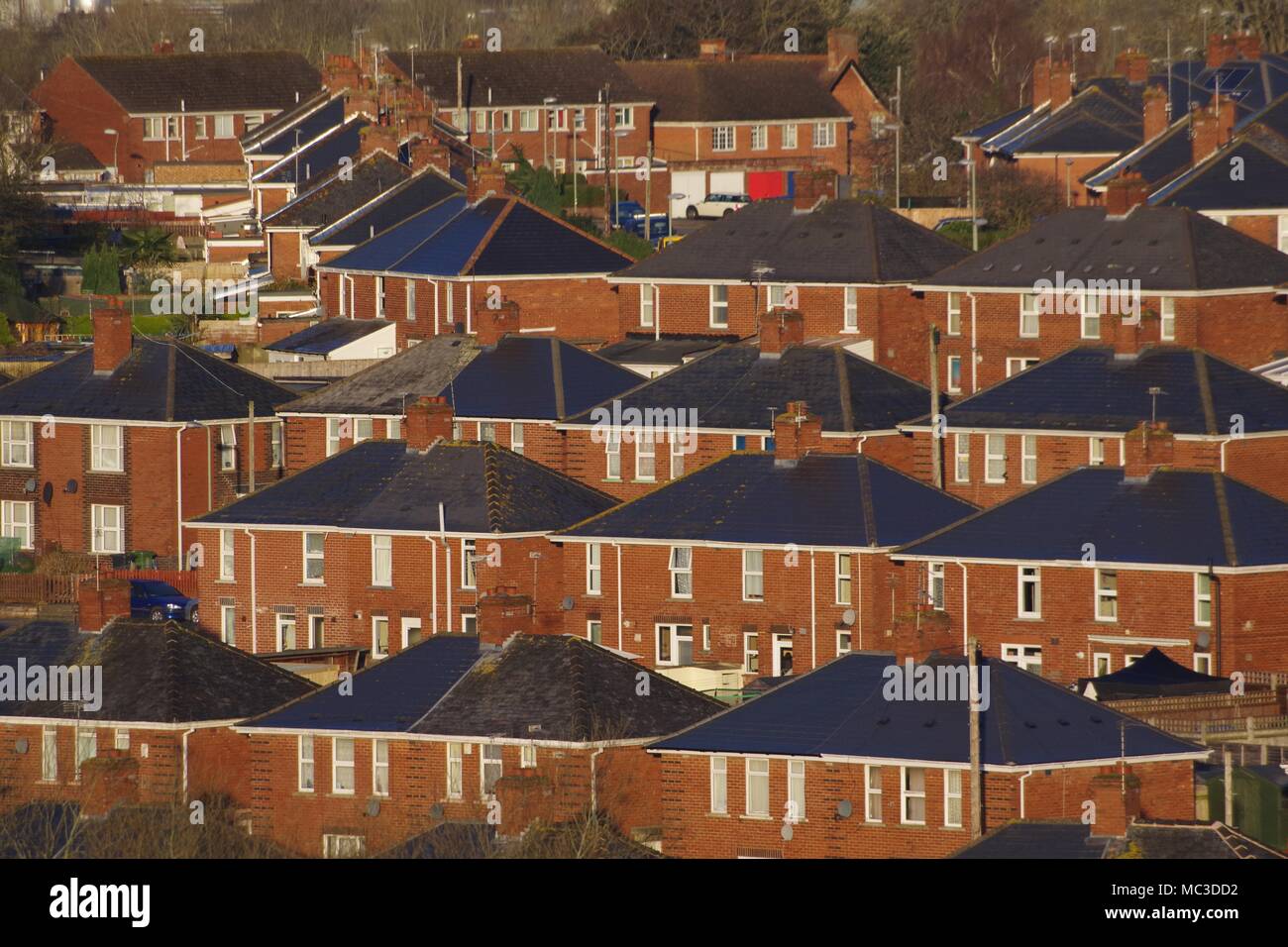 Burnthouse Lane, 1930's Council Estate, of Square Brick Houses. Exeter ...
