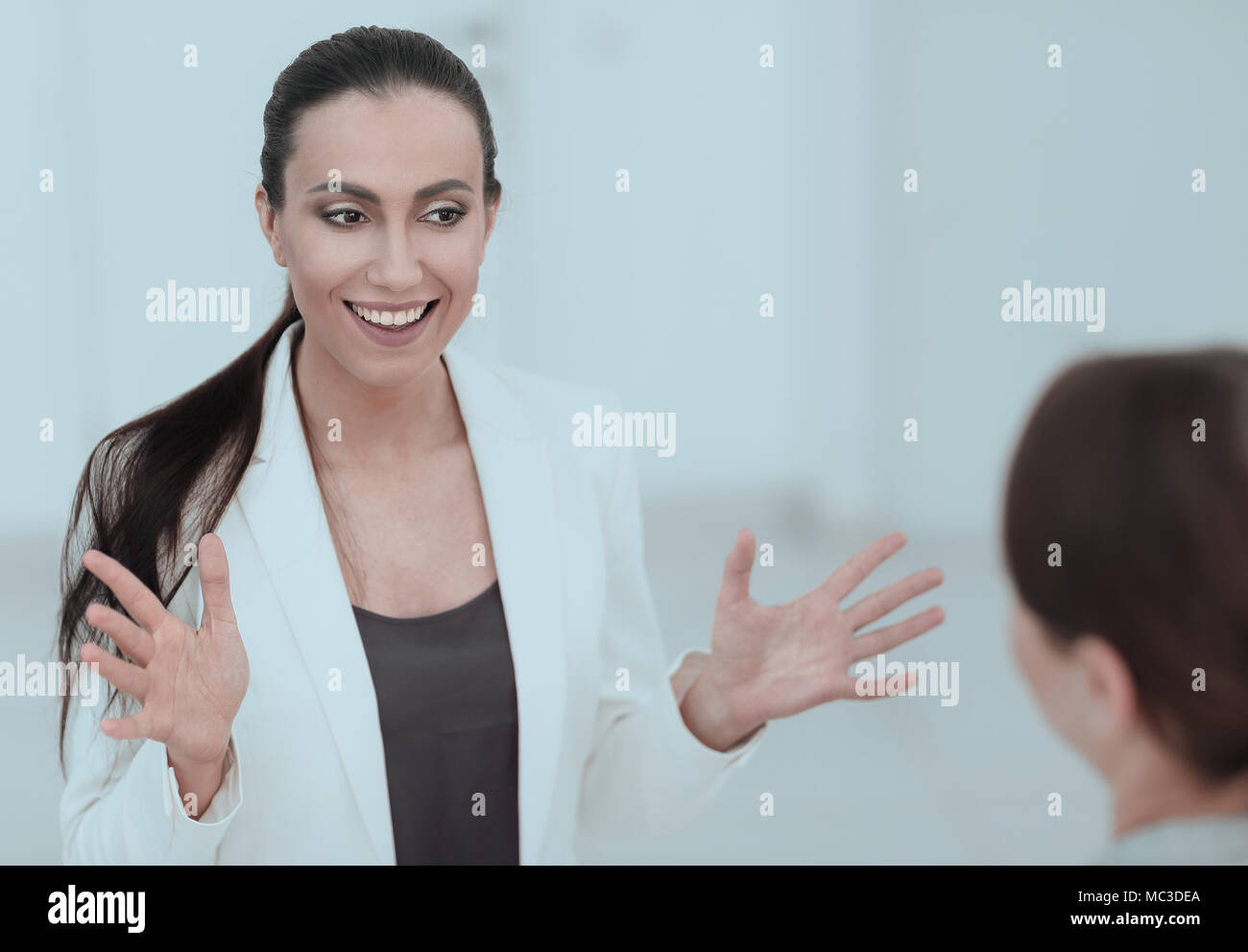 concept of professionalism. professional female Manager talking to a ...