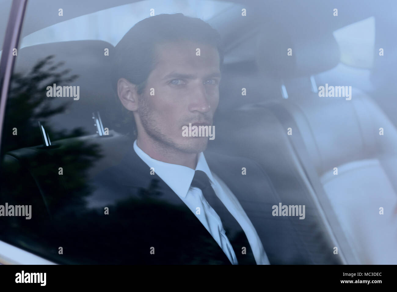 background image of the businessman in the car.business concept Stock ...