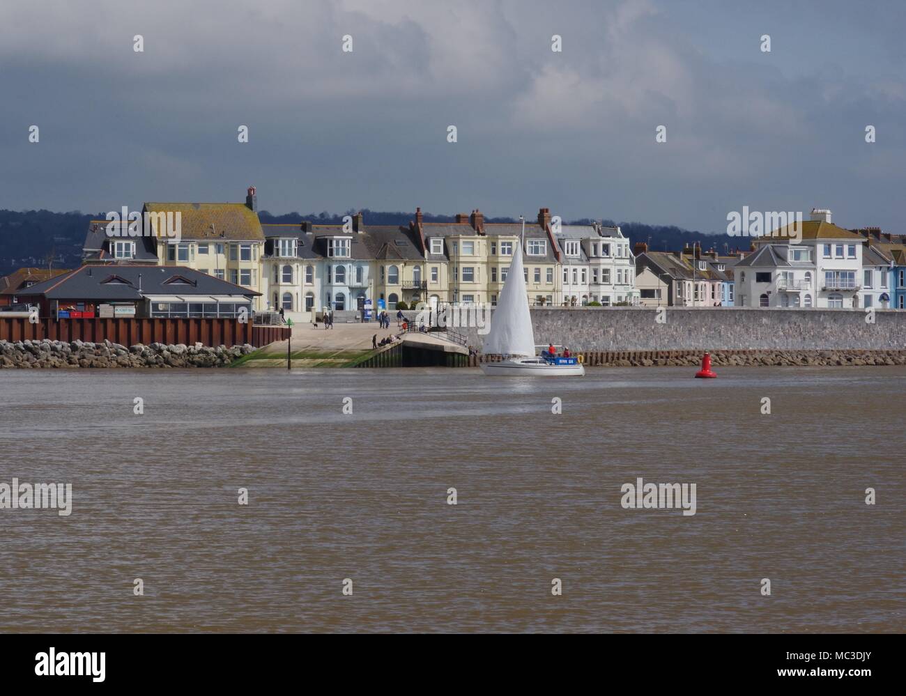 Exmouth Beach Seafront Devon West Stock Photos & Exmouth Beach Seafront ...