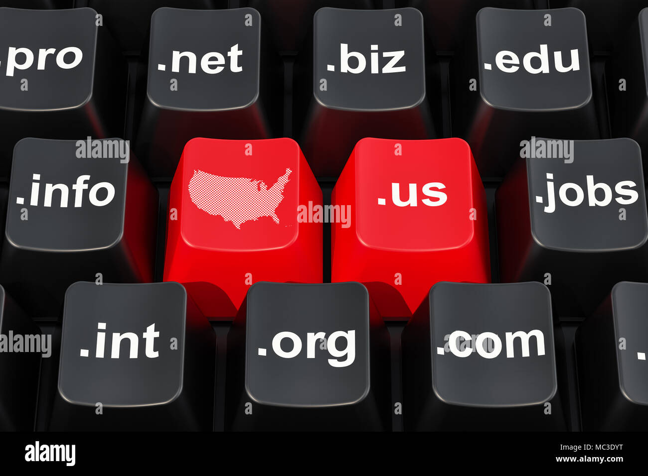 Domain names of USA concept, 3D rendering Stock Photo - Alamy