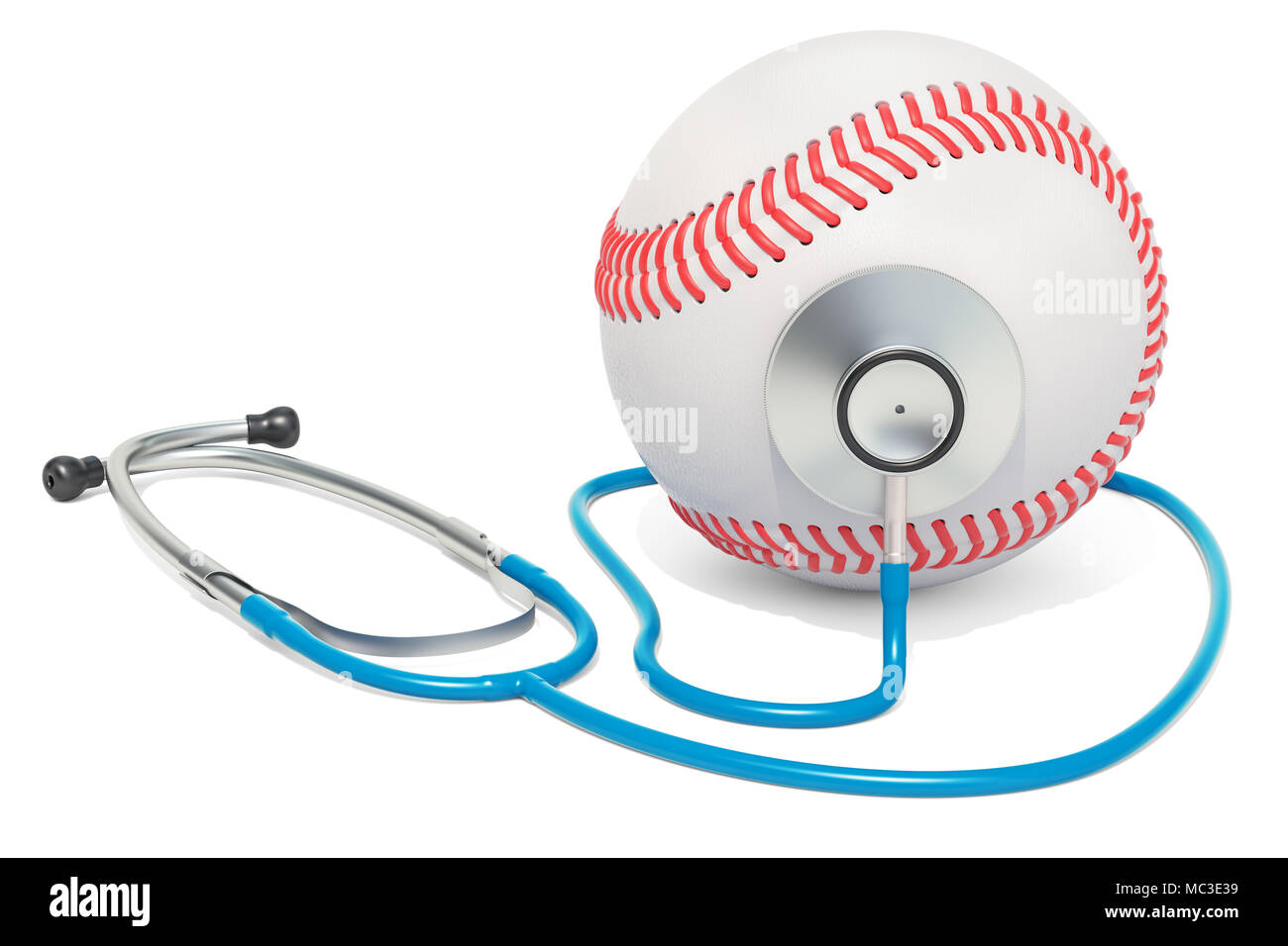 Sports medicine in baseball concept. 3D rendering isolated on white ...