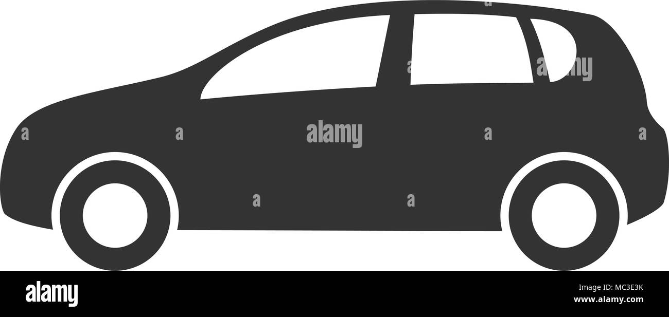 Hatchback car icon. Automobile symbol side view. Flat style Stock ...