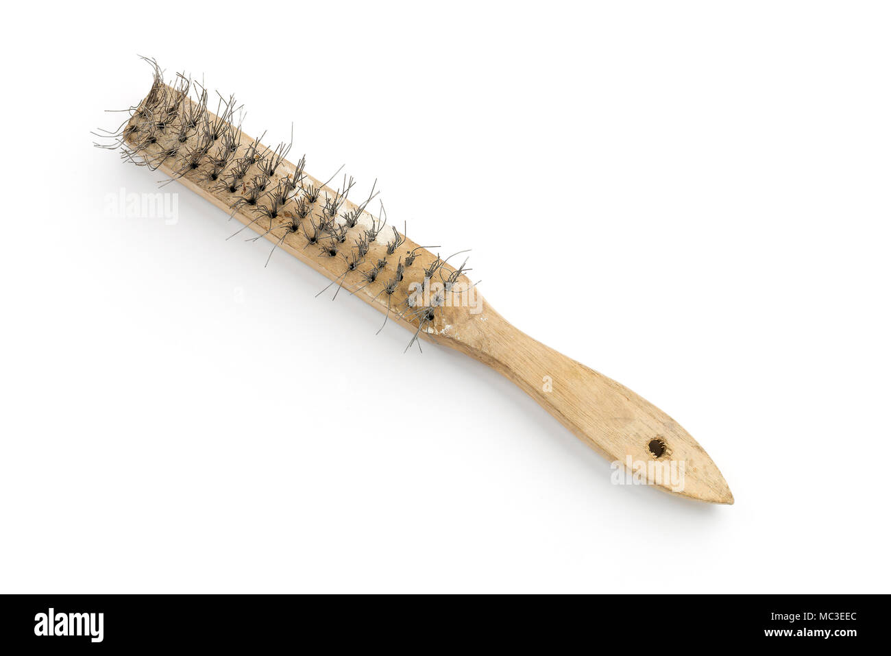 old and rusty wire brush, isolated on white Stock Photo - Alamy