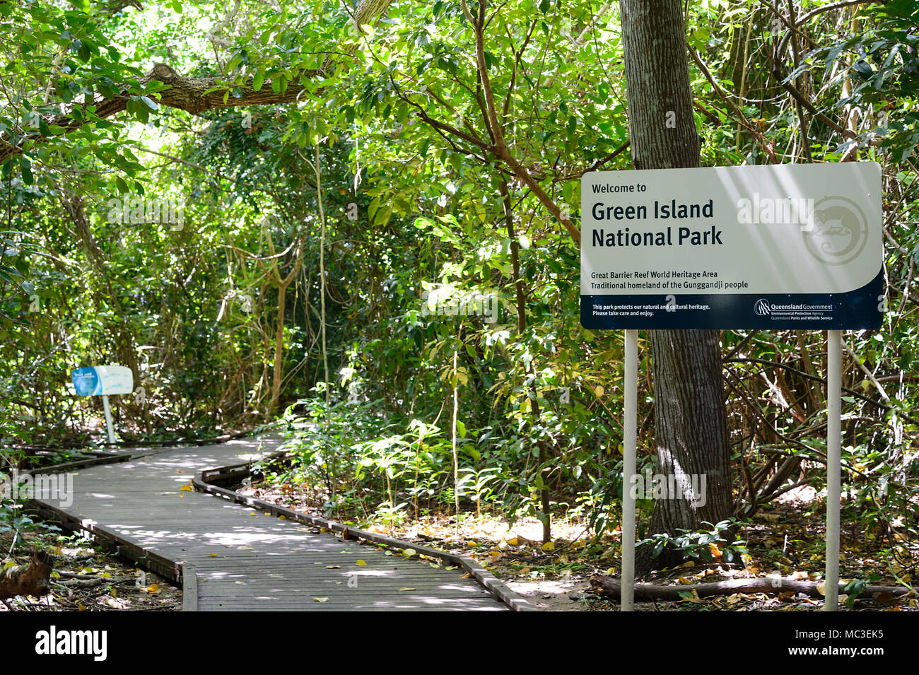 Welcome to Green Island National Park sign, Great Barrier Reef, Far ...