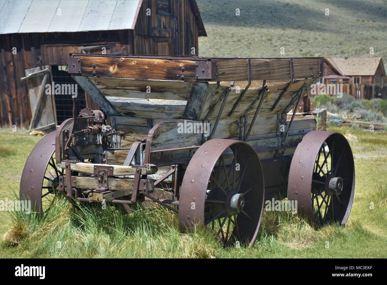Rustic wagon abandoned at Bodie Historic State Park abandoned mining ...