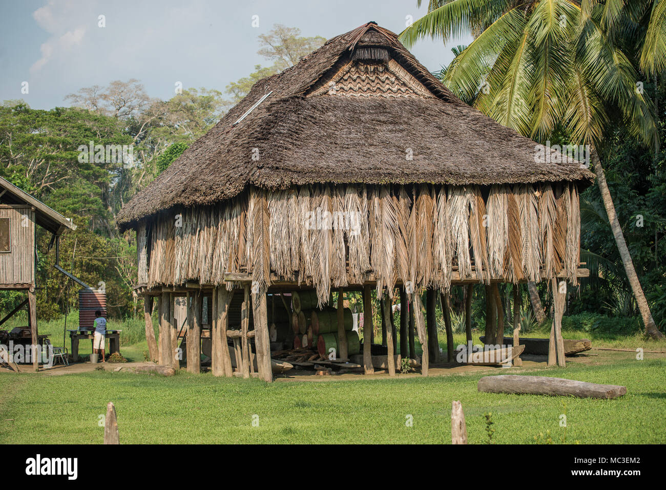 A typical stilt house, Kanganaman Village, East Sepik Province, Papua ...