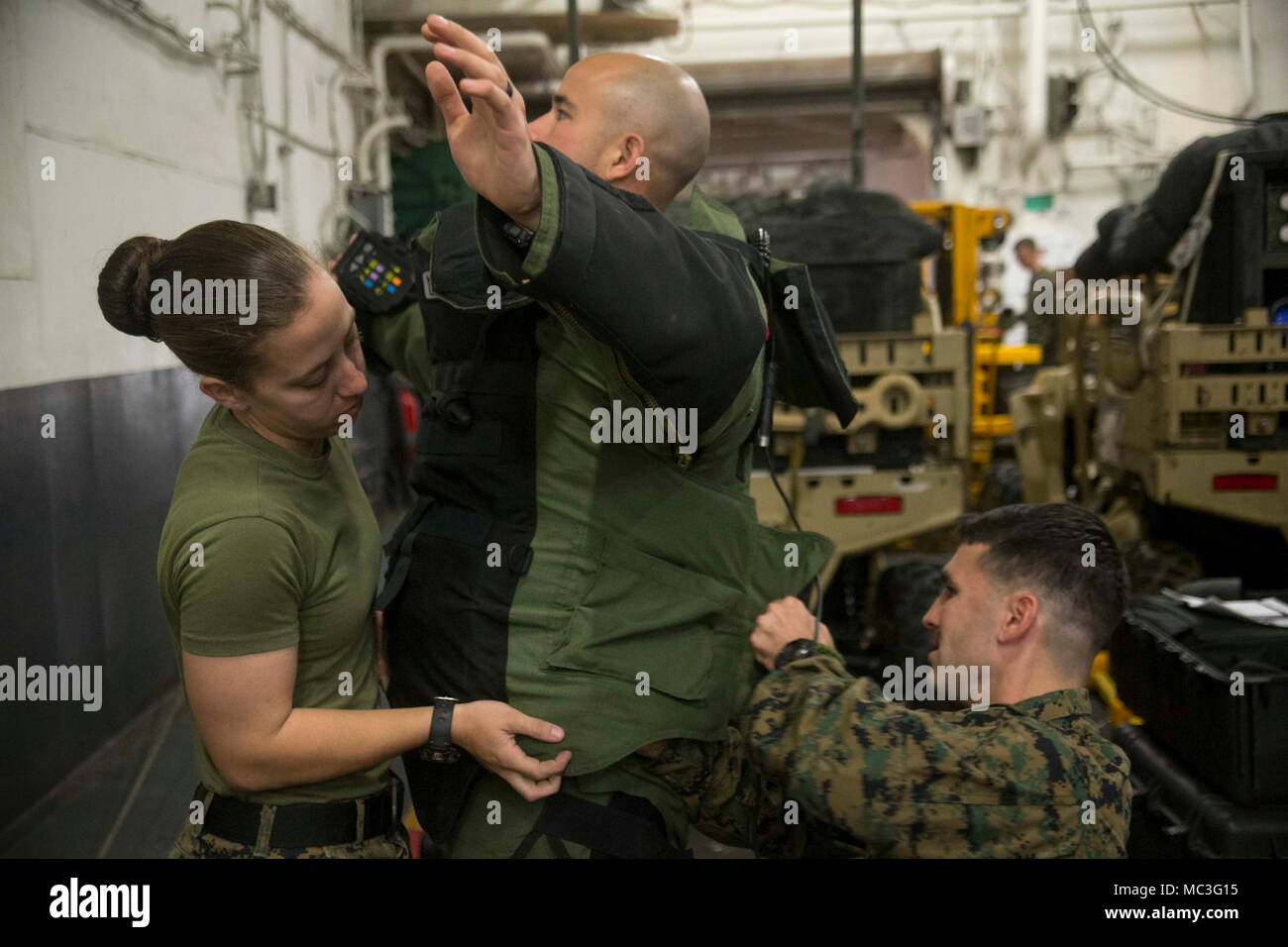 Explosive Ordnance Disposal technicians with Combat Logistics Battalion ...
