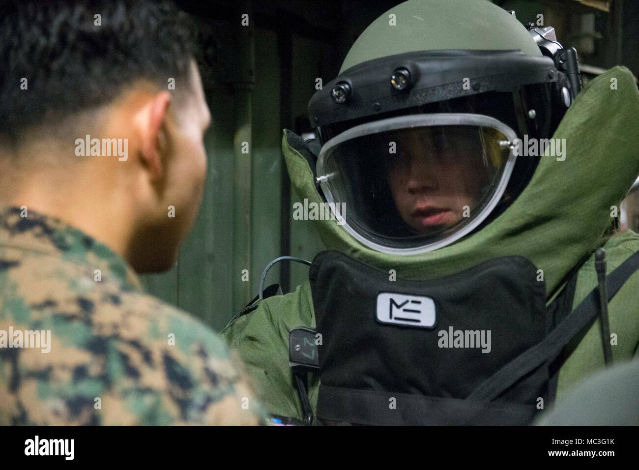 Explosive Ordnance Disposal technicians with Combat Logistics Battalion ...