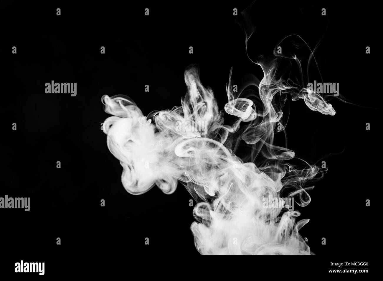 White smoke on black background Stock Photo - Alamy