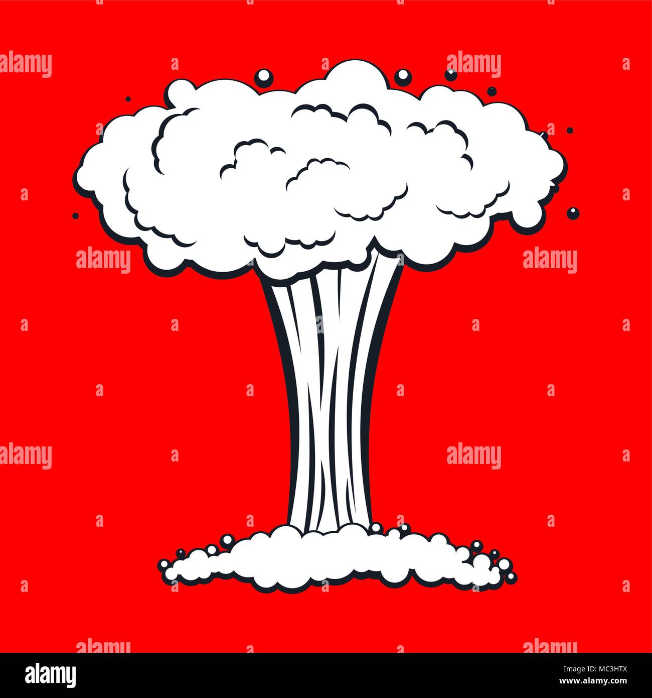 Nuclear explosion isolated. War. large red explosive chemical mushroom ...