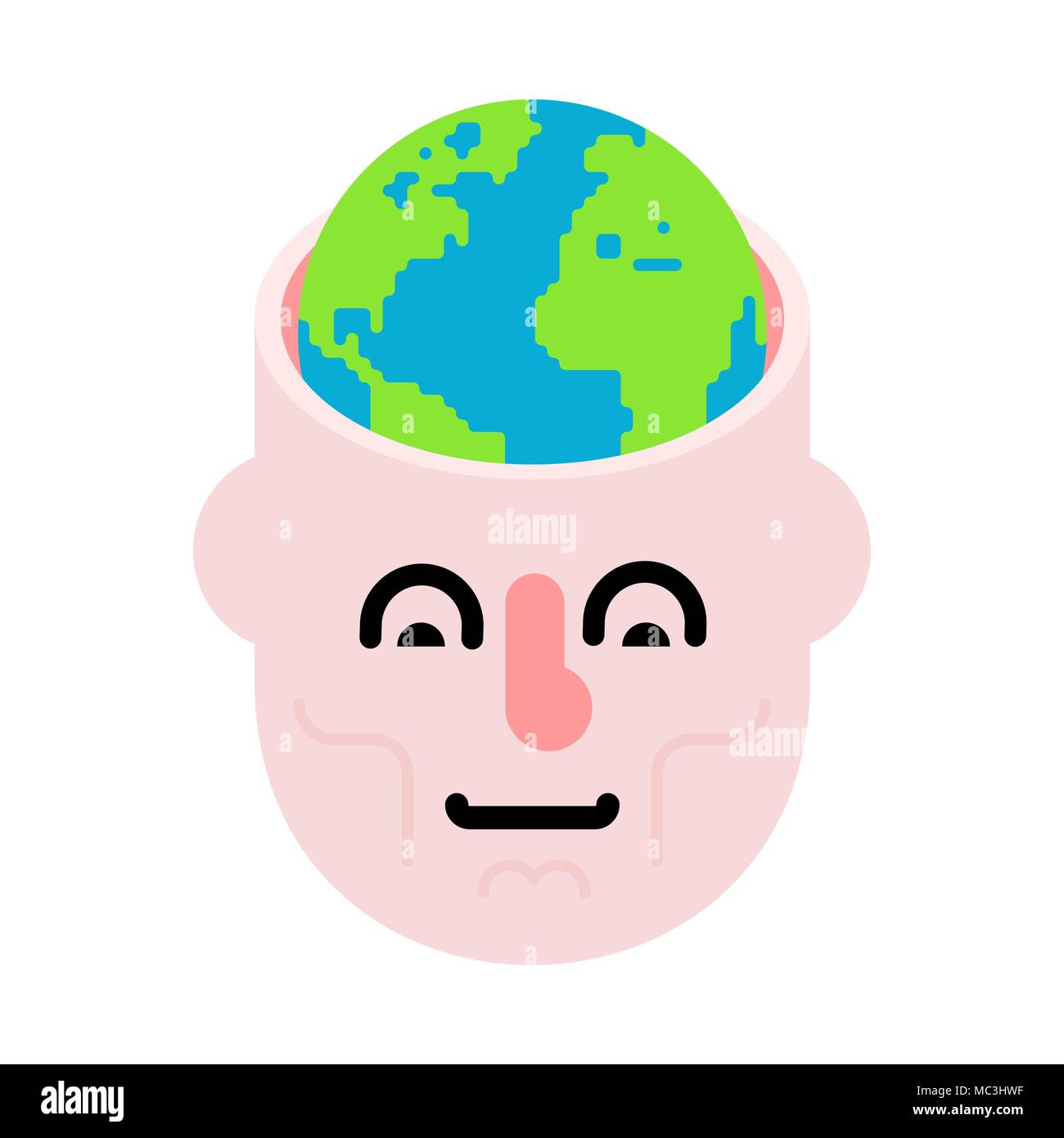 Earth in head. Open head and planet Stock Vector Image & Art - Alamy