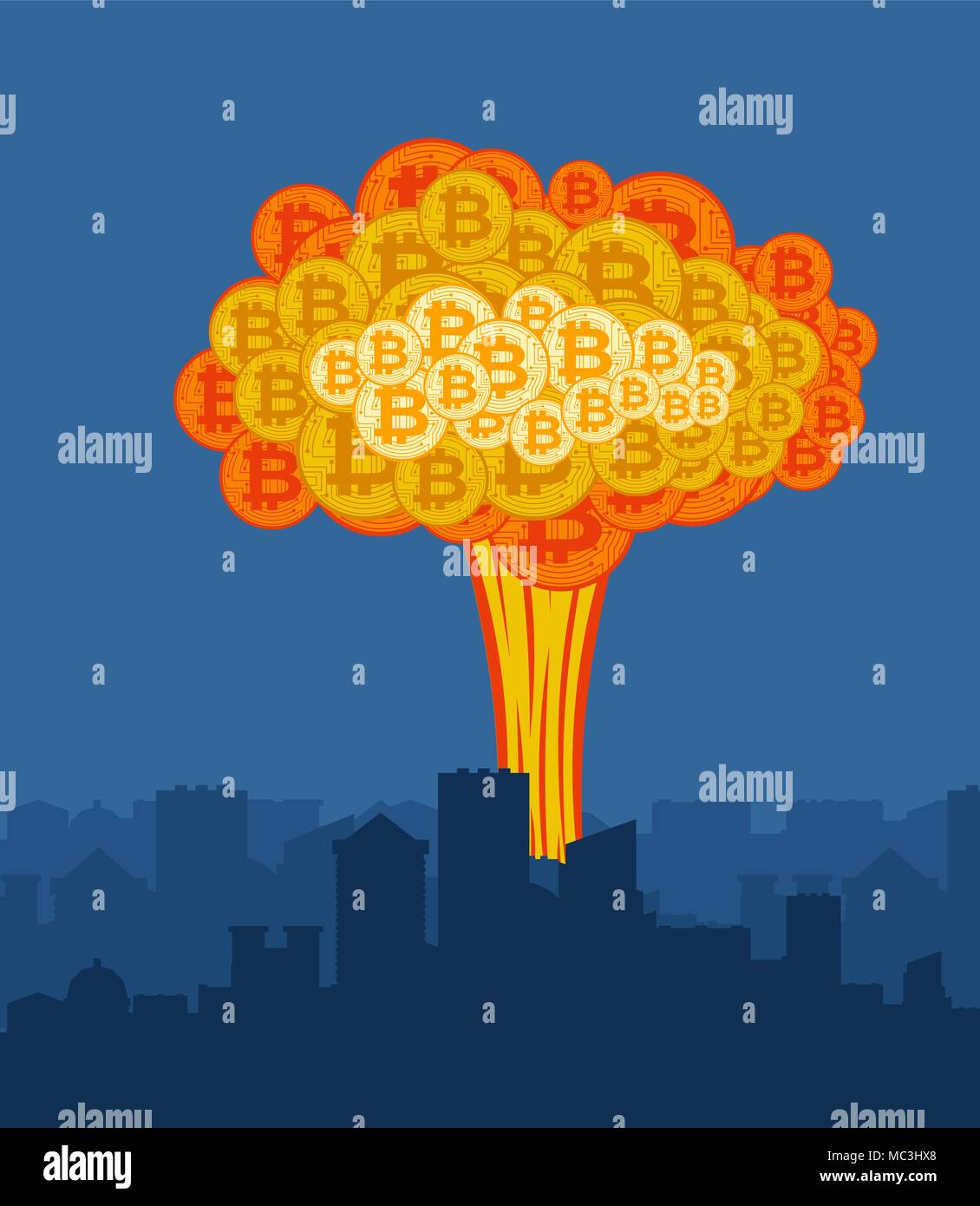 City nuclear explosion illustration Stock Vector Images - Alamy