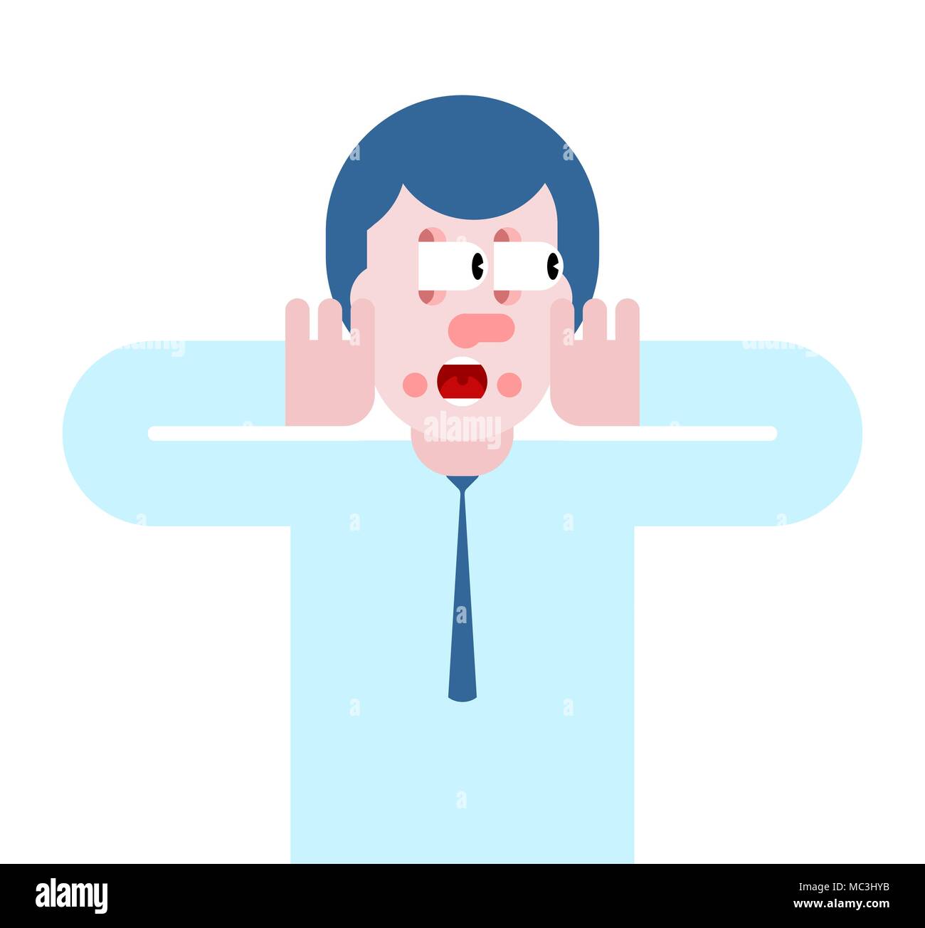 Shock guy. Panic man. mental jolt and fear Stock Vector Image & Art - Alamy