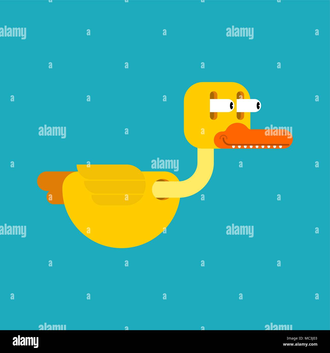 Duck in shock cartoon style. Frightened eyes. Panic Bird Stock Vector ...