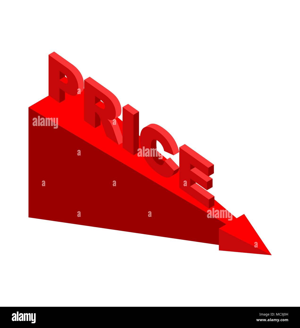 Fall of price, red arrow. Stock market decline Stock Vector Image & Art ...