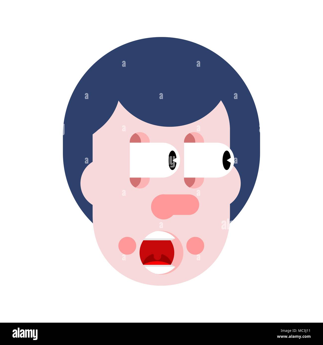 Shocked face portrait man Stock Vector Images - Alamy