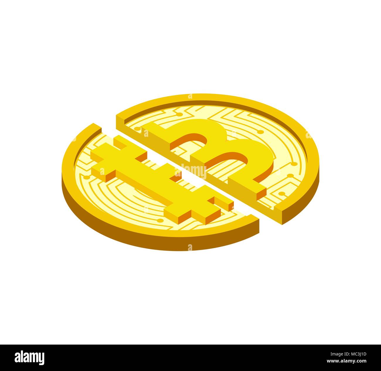 Bitcoin coin broken isolated Stock Vector Images - Alamy
