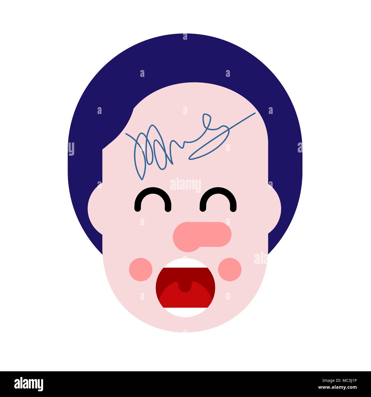 Autograph on forehead. Happy fan. Vector illustration Stock Vector ...