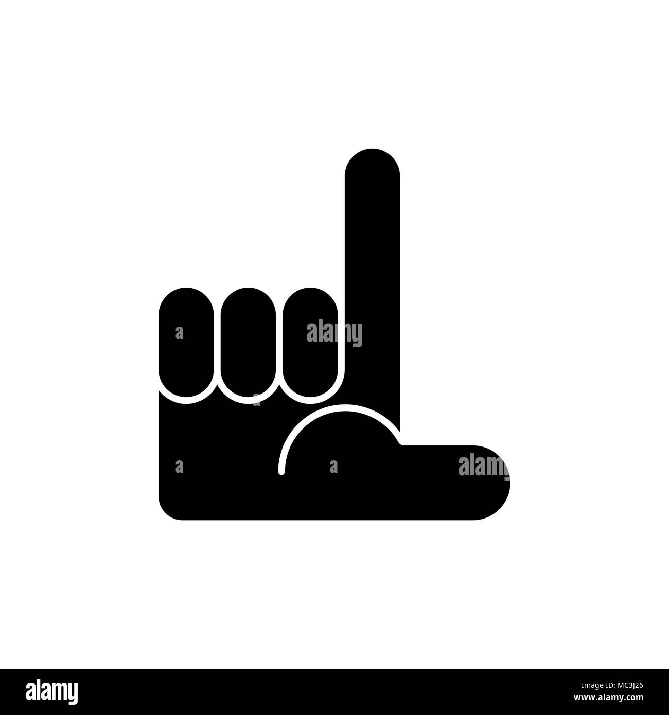 Loser hand symbol man Black and White Stock Photos & Images - Alamy