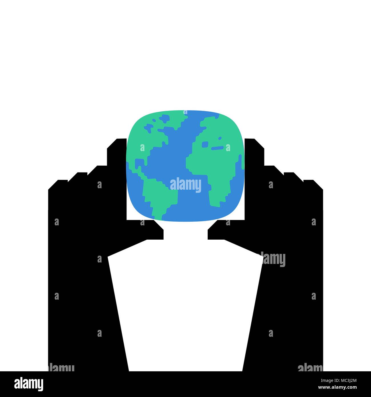 Hands hold earth. Planet and two arm Stock Vector Image & Art - Alamy
