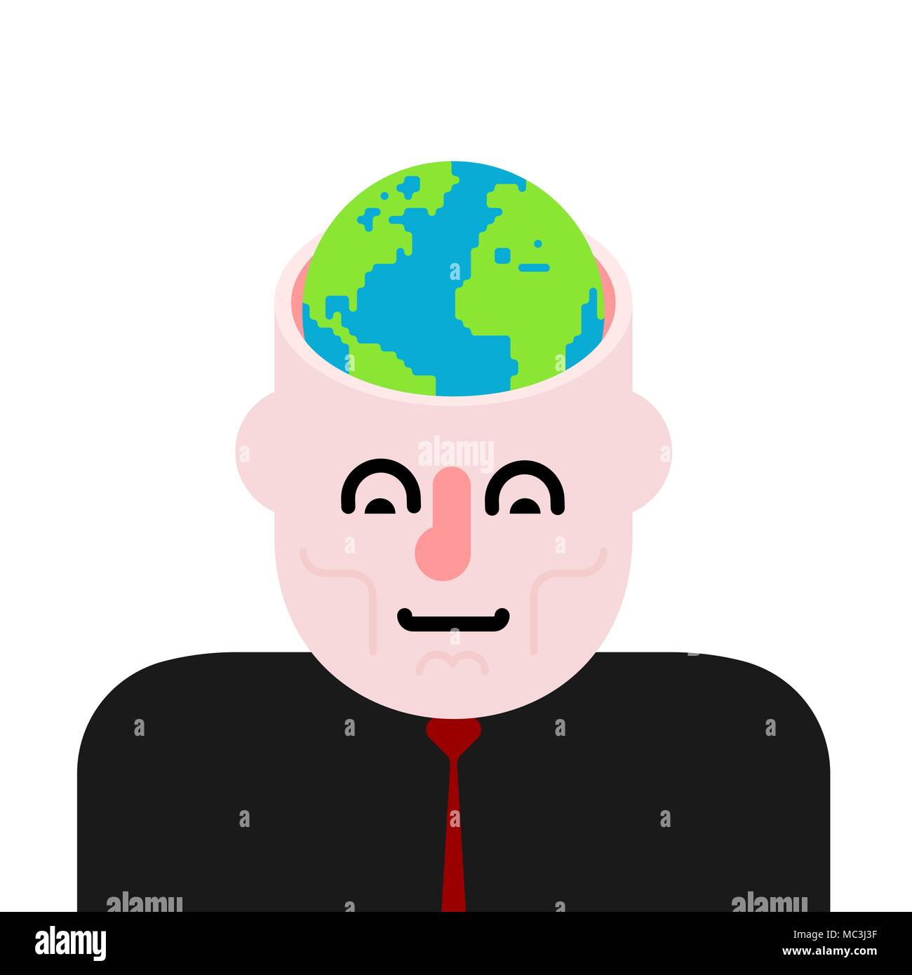 Earth in head. Open head and planet Stock Vector Image & Art - Alamy