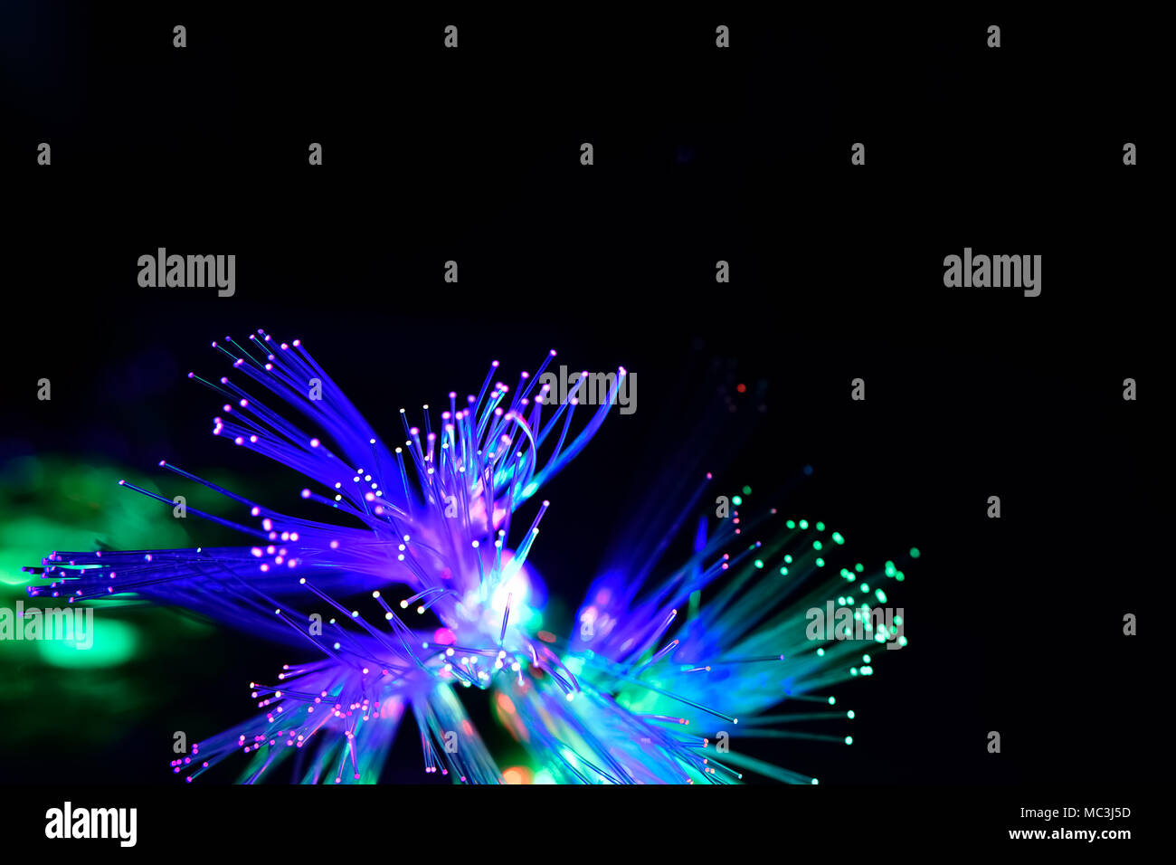 Optical fibre cable against black background Stock Photo - Alamy