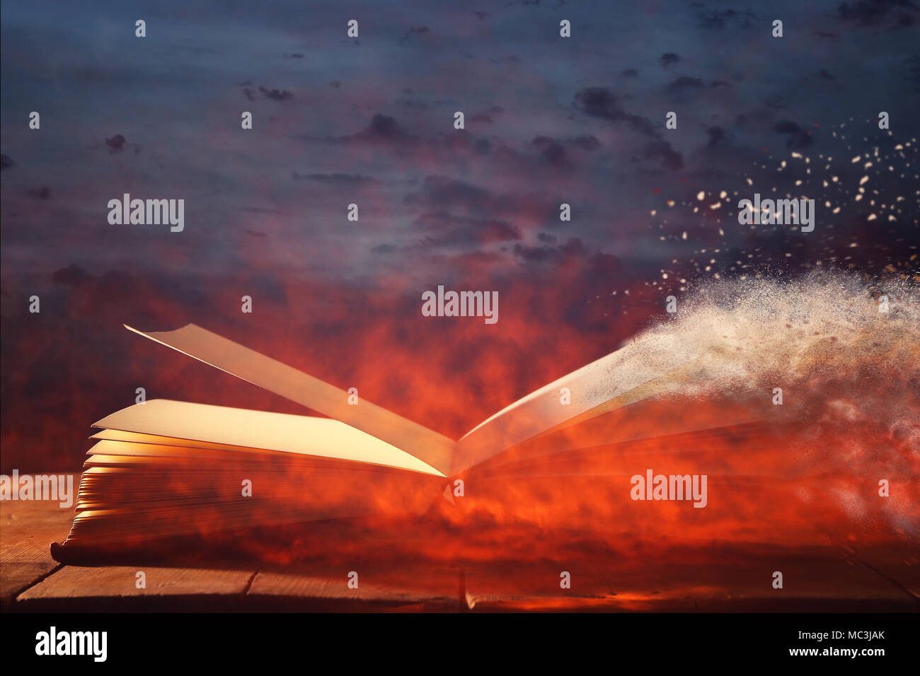 Book open pages flying hi-res stock photography and images - Alamy