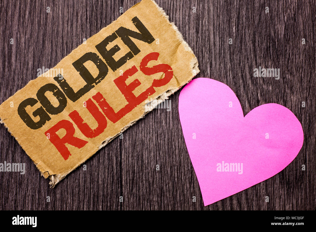 Handwriting text Golden Rules. Concept meaning Regulation Principles ...