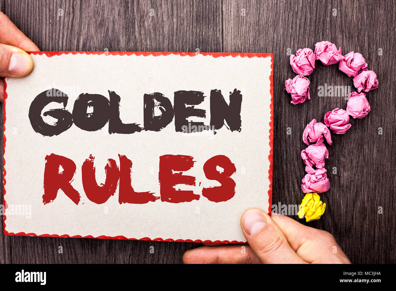 Word writing text Golden Rules. Business concept for Regulation ...