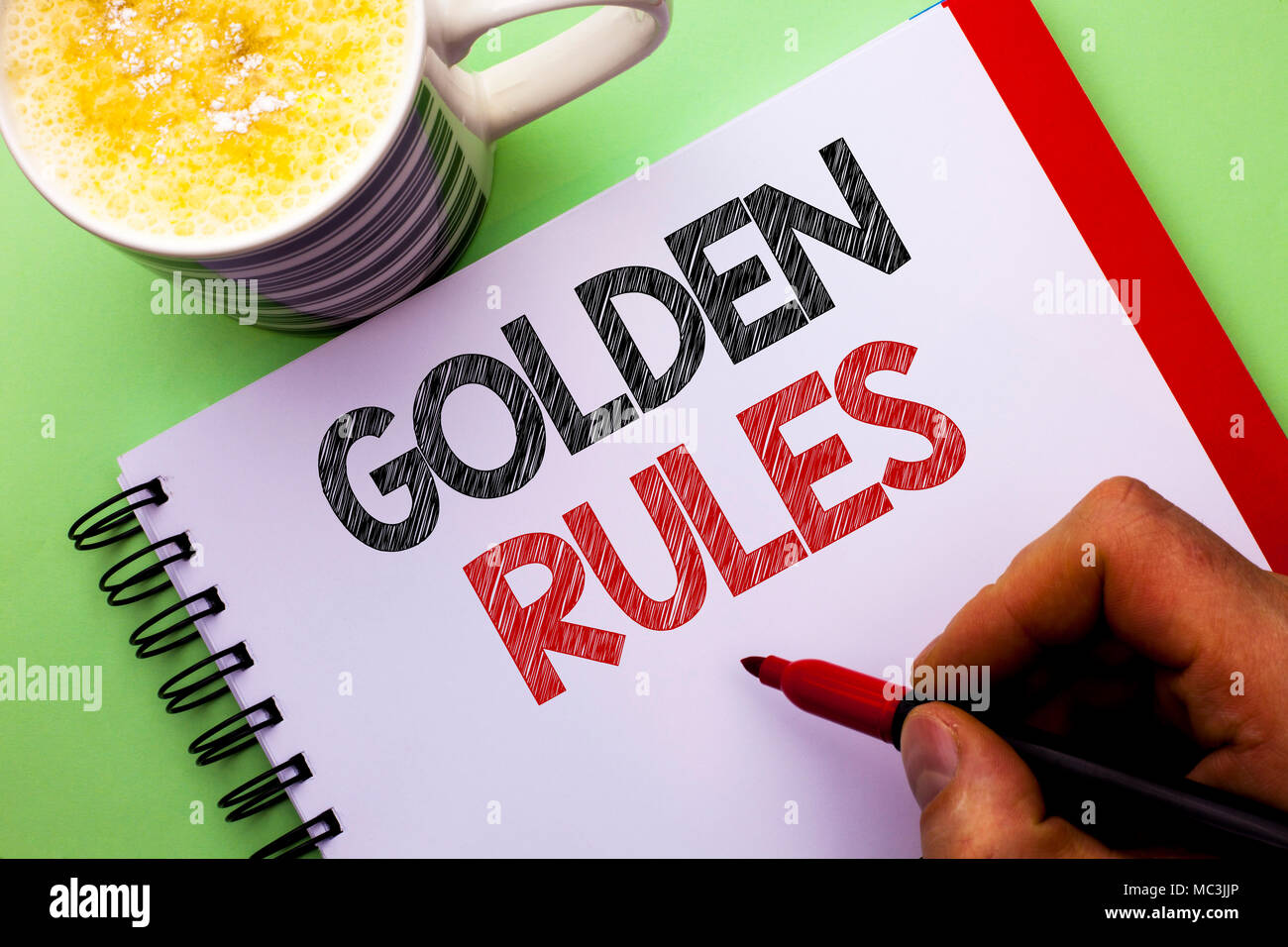 Word writing text Golden Rules. Business concept for Regulation ...